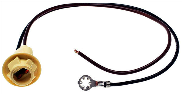 Bulb socket with leads for side marker lights, license pl...