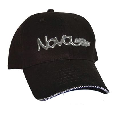Nova black cap with silver liquid metal logo