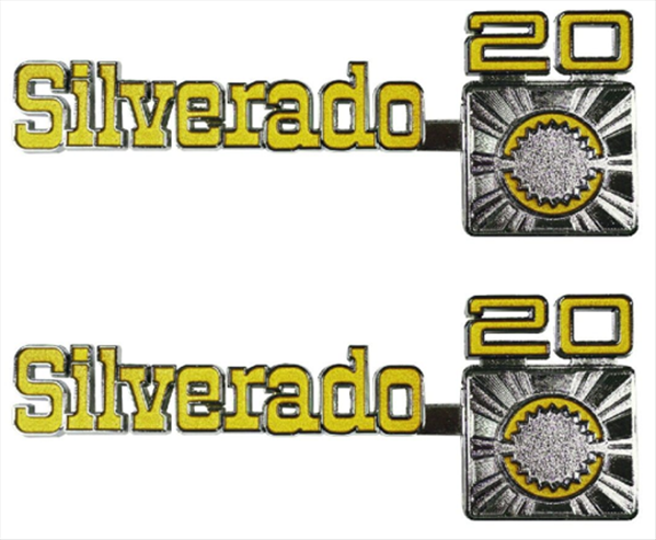 1975-1980 Chevrolet Silverado C20 Fender Emblems, Pair