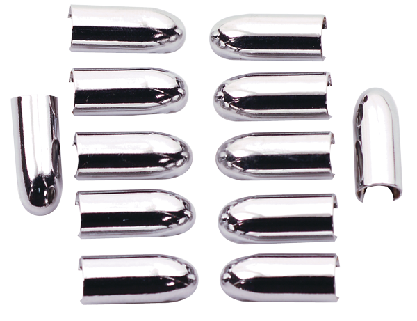 Chrome-plated end caps Set of 12