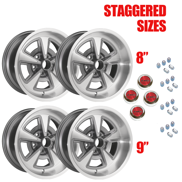YearOne Rally II staggered wheel kit with red PMD