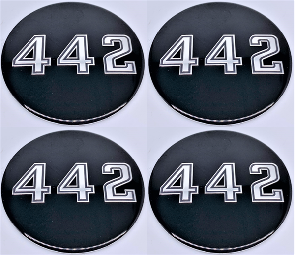 SSII Center Cap Insert Gloss Black with Raised Chrome 442...