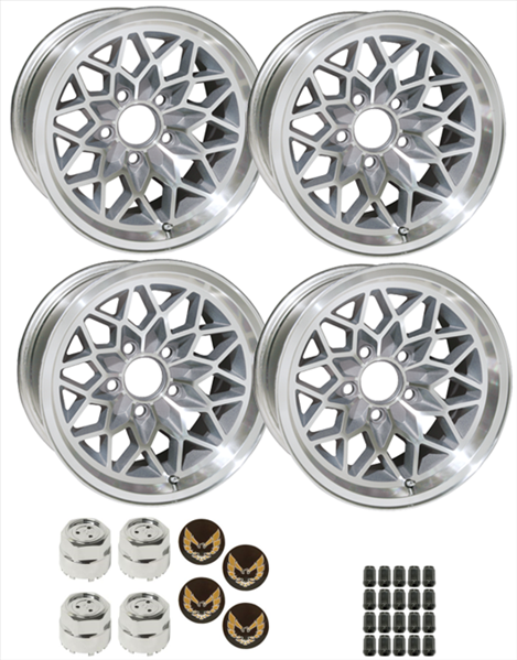 15" x 8" Cast Aluminum Silver Snowflake Wheel Kit.