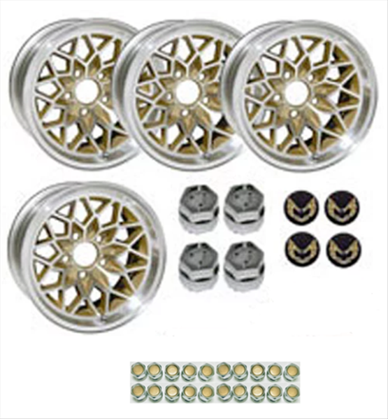 YEARONE Gold Snowflake Wheels Cast Aluminum 17x9 KIT