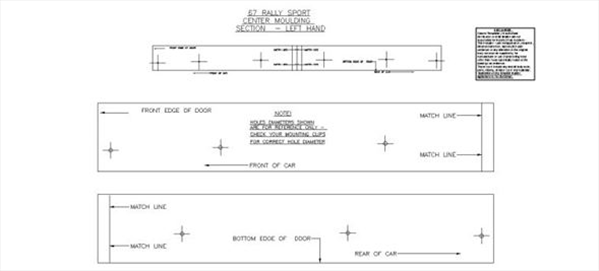 1967-81 Camaro Rocker Panel Molding Templates