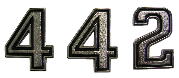 1964-72 Cutlass 442 Hood Emblem 442 1969 Models