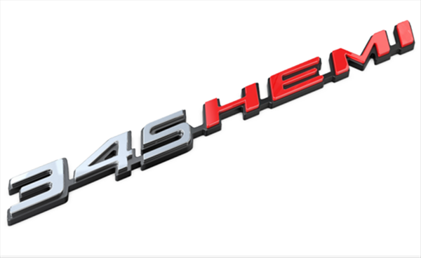 Retro 345 HEMI Emblem for Hood, Shaker, or Fender.