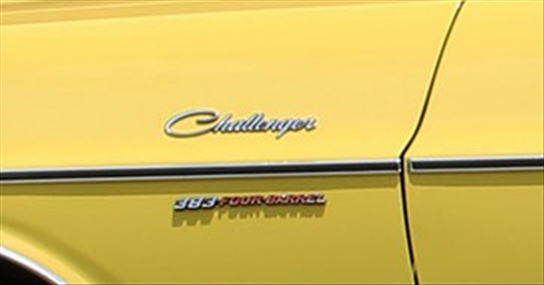 1970 - 1971 Challenger 383 FOUR BARREL Fender Emblem.