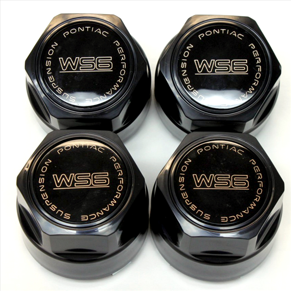 1987-1992 Trans AM WS6 black wheel center cap set with bl...