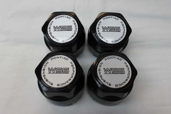 1987-1992 Trans AM WS6 black wheel center cap set with si...