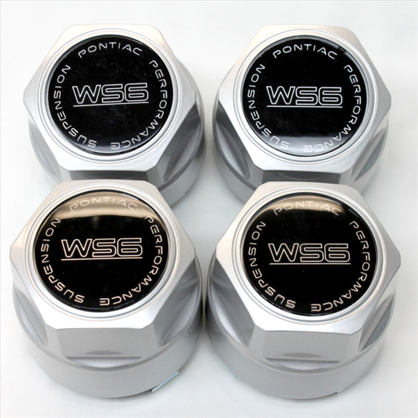 1987-1992 Trans AM WS6 silver wheel center cap set with b...