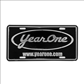 YearOne license plate Black with silver logo