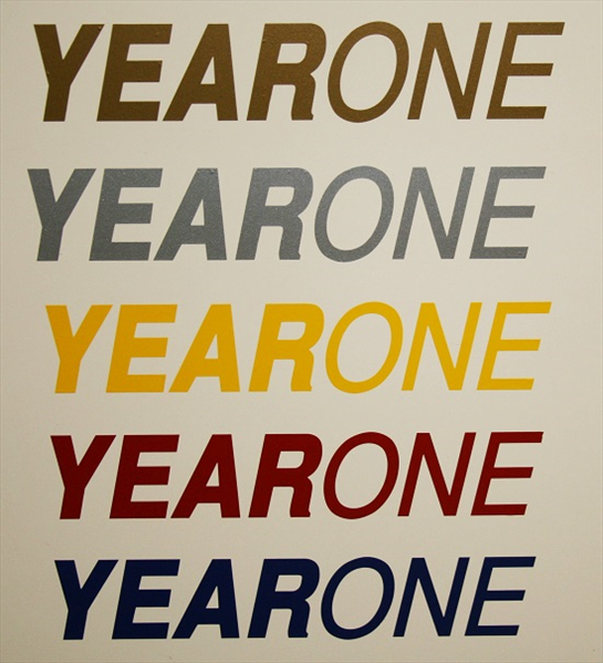 YEARONE 12 window decal. Blue. Each.