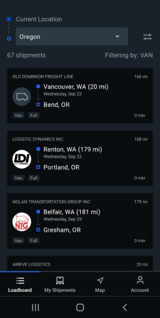 Loadboard feature in DAT One mobile | Welcome to DAT One Help Center