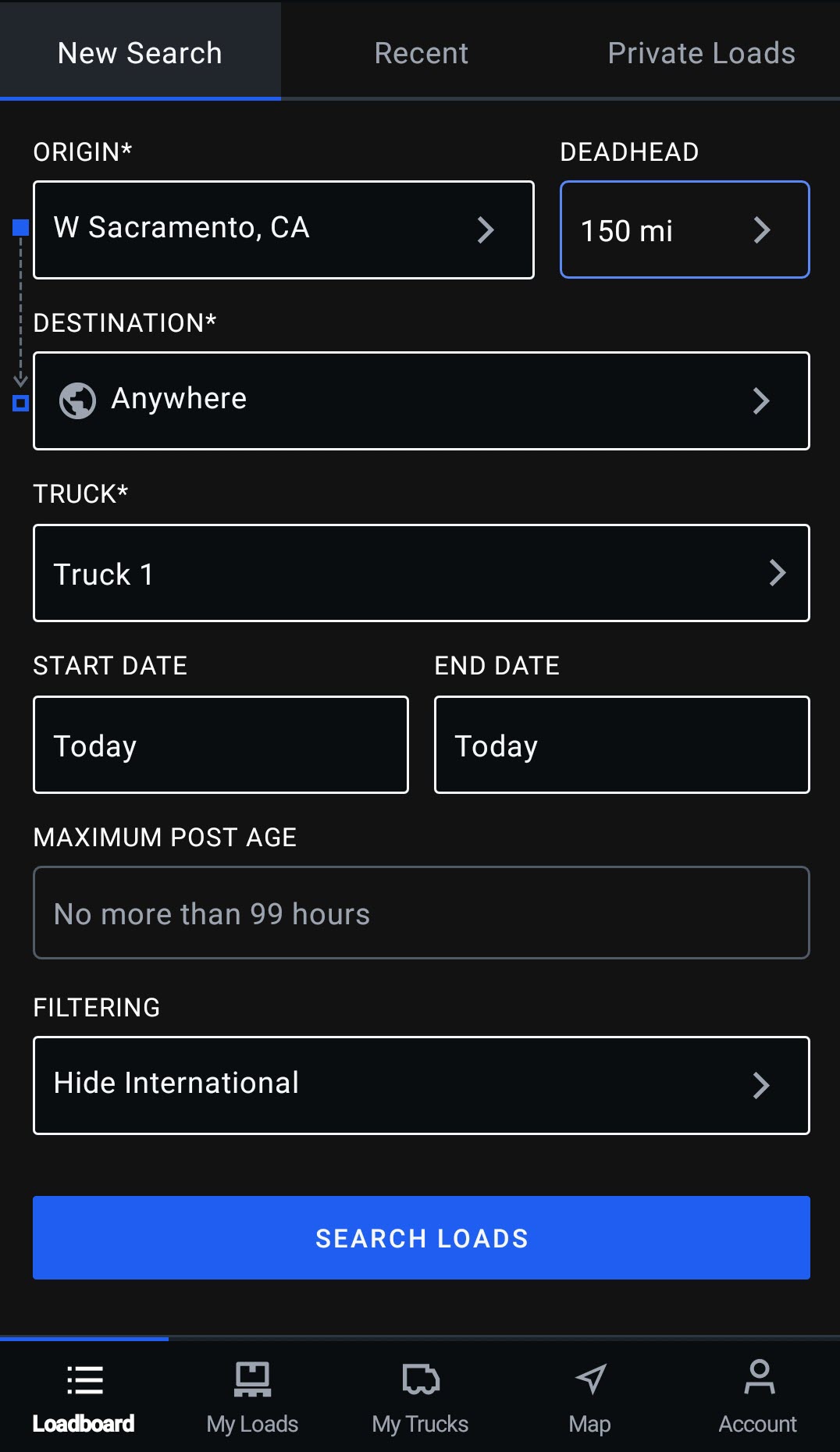 Loadboard feature in DAT One mobile | Welcome to DAT One Help Center