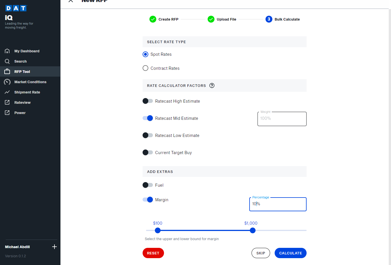 Using the RFP tool to complete a bid | DAT IQ Help Center