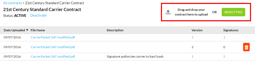 Update Contracts | DAT OnBoard Help Center