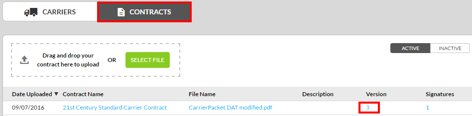 Update Contracts | DAT OnBoard Help Center