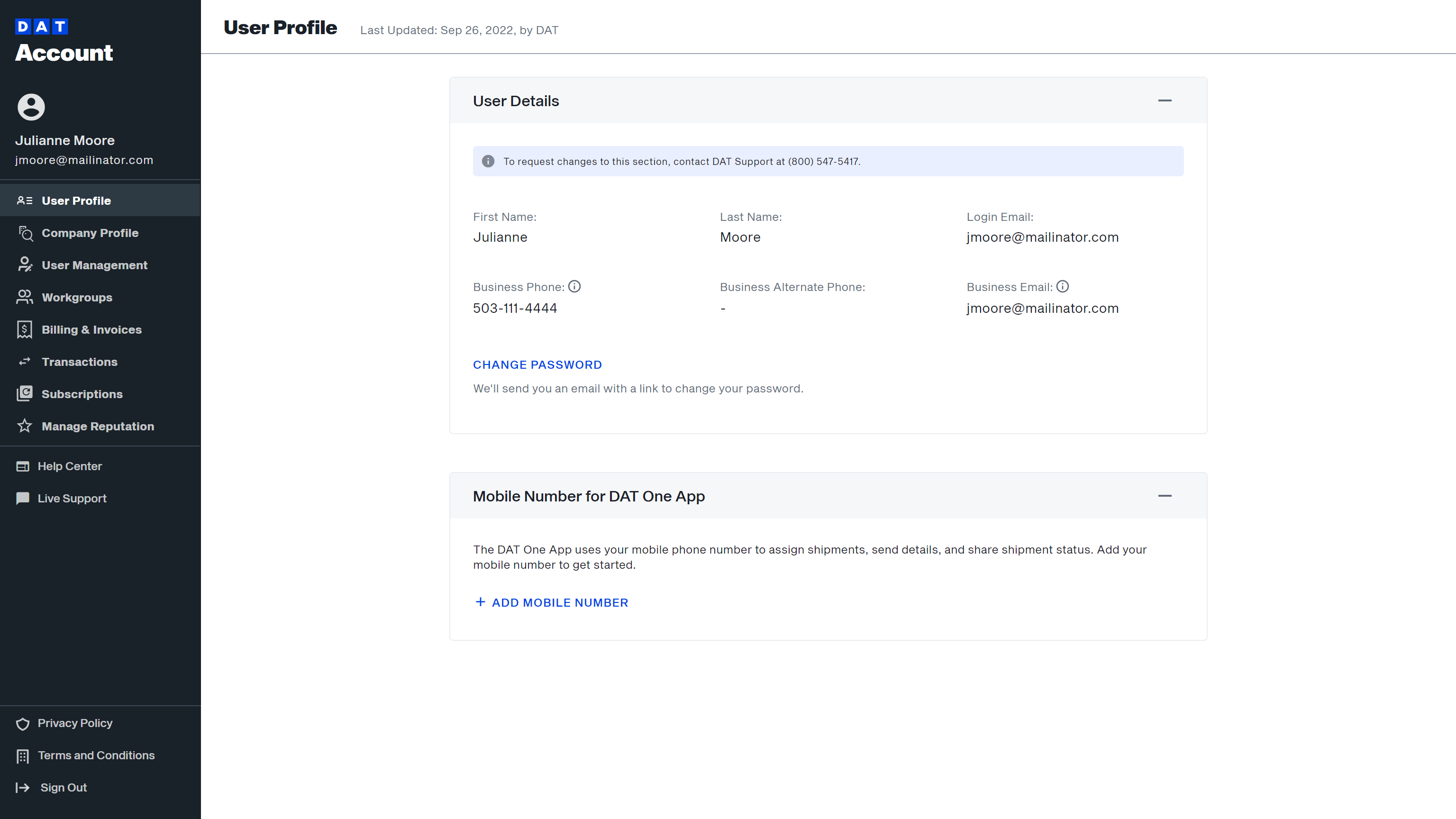 Quick start guide to DAT Account | Welcome to DAT One Help Center