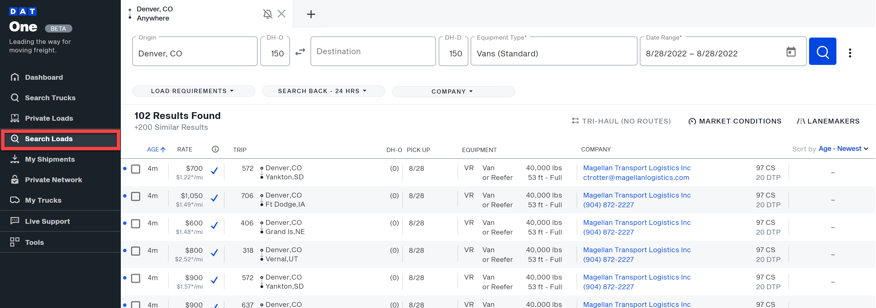 Print load search results | Welcome to DAT One Help Center