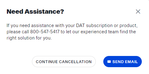 Terminate or cancel service with DAT | Welcome to DAT One Help Center