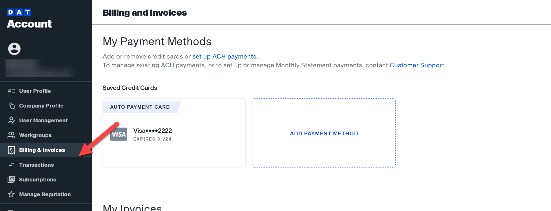 View and print an invoice | Welcome to DAT One Help Center