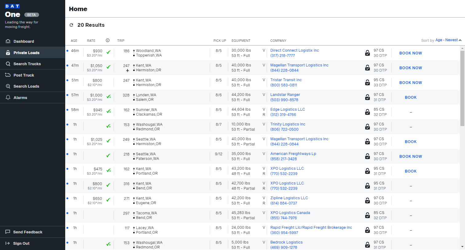 How do I book private loads? | Welcome to DAT One Help Center