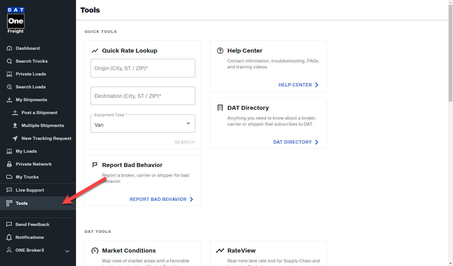 DAT One Tools Menu | Welcome to DAT One Help Center