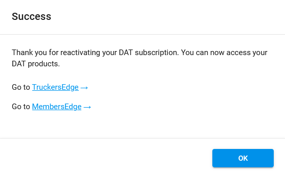 Reactivate / restart my DAT service or account | Welcome to DAT One ...