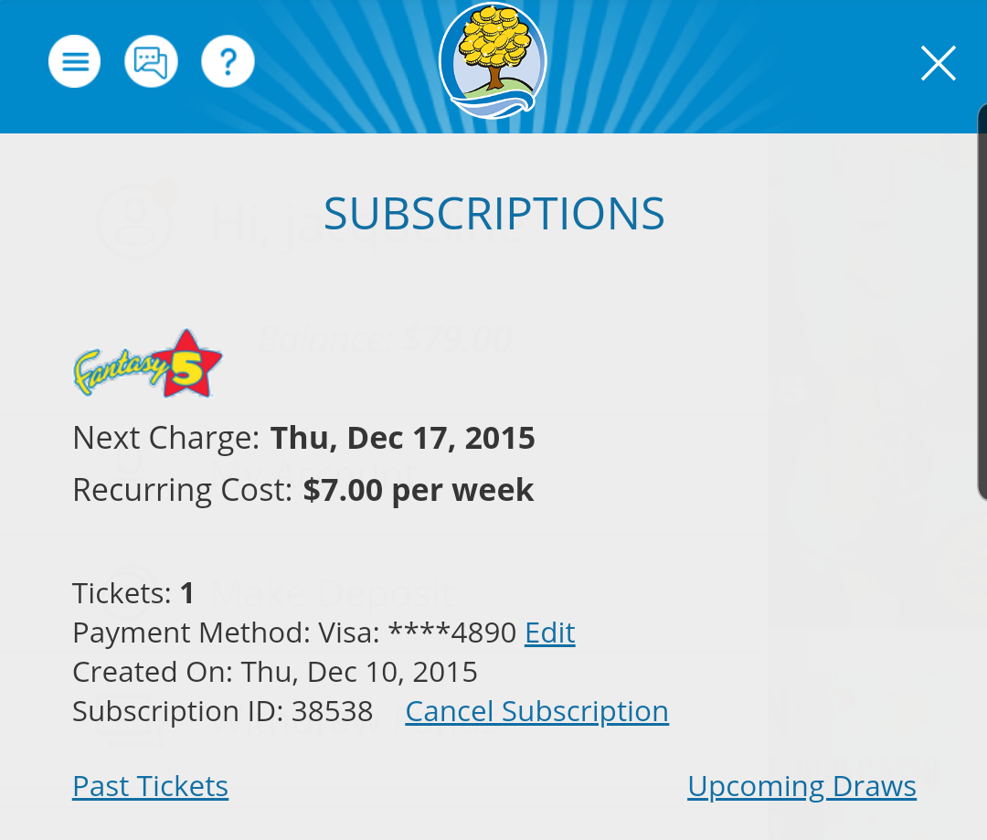 Update a Payment Method on a Subscription | Michigan Lottery FAQ