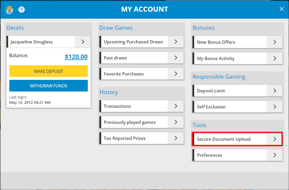How to Secure Document Upload | Michigan Lottery FAQ