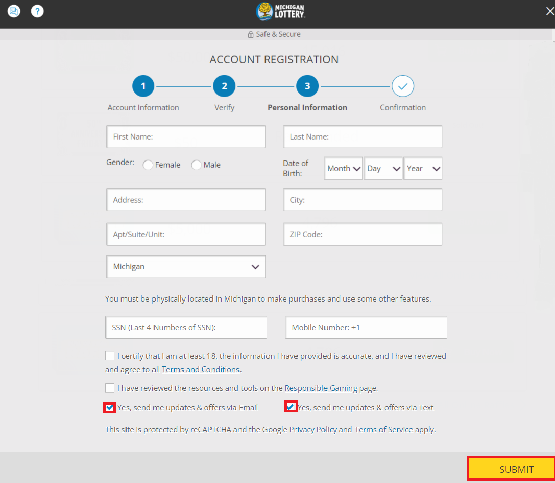 Help with Registering | Michigan Lottery FAQ