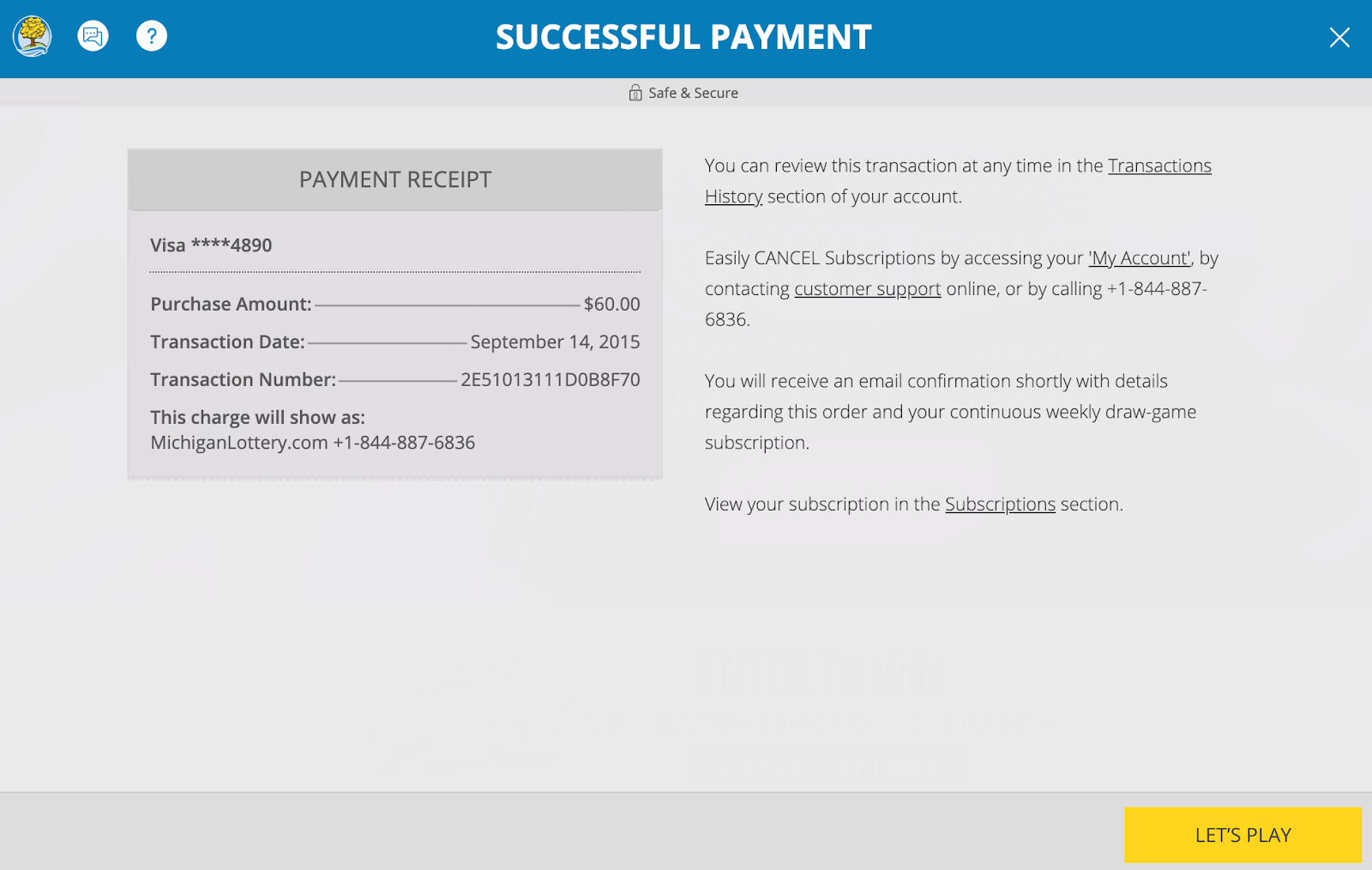 Sign Up for an Online Draw Game Subscription | Michigan Lottery FAQ