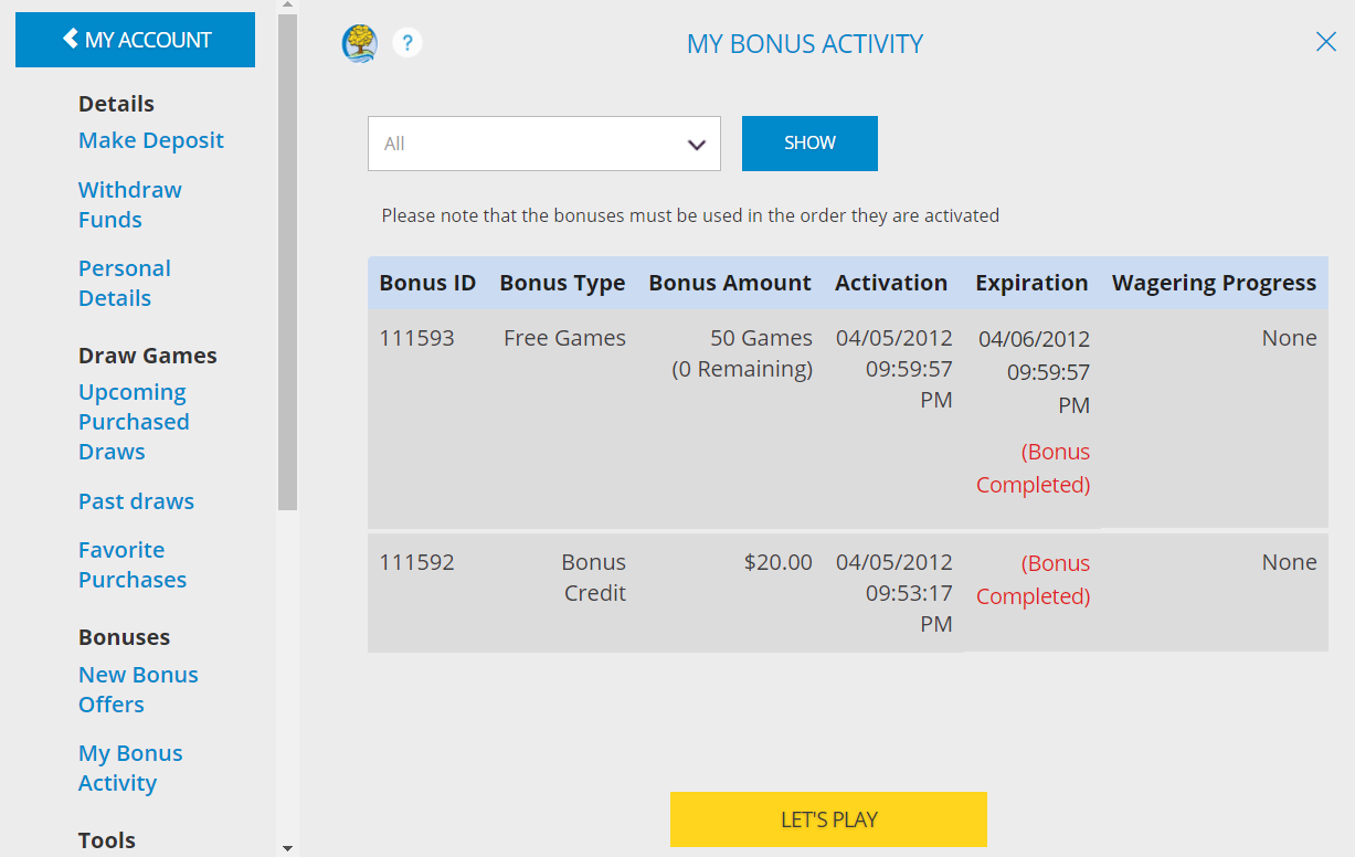 My Bonus Activity Information | Michigan Lottery FAQ