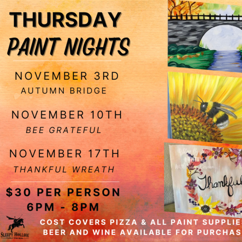 Sleepy Hollow Golf course – November Paint Nights