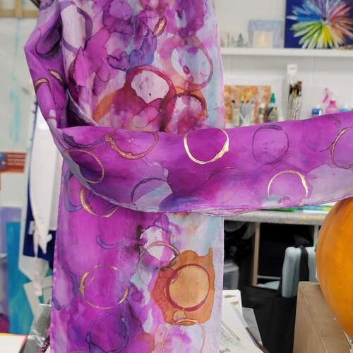 Peoria Art Guild – Alcohol Ink Dyed Silk Scarves