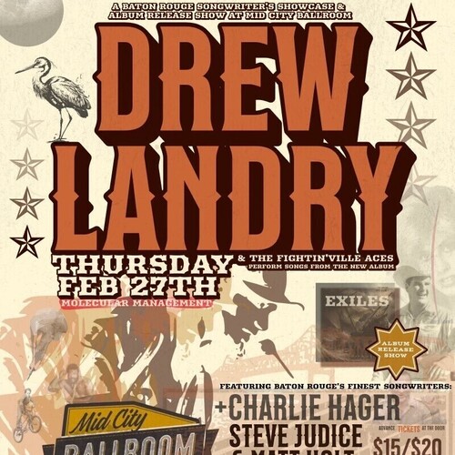 Mid City Ballroom – 2/27 Drew Landry Album Release + Charlie Hager ...