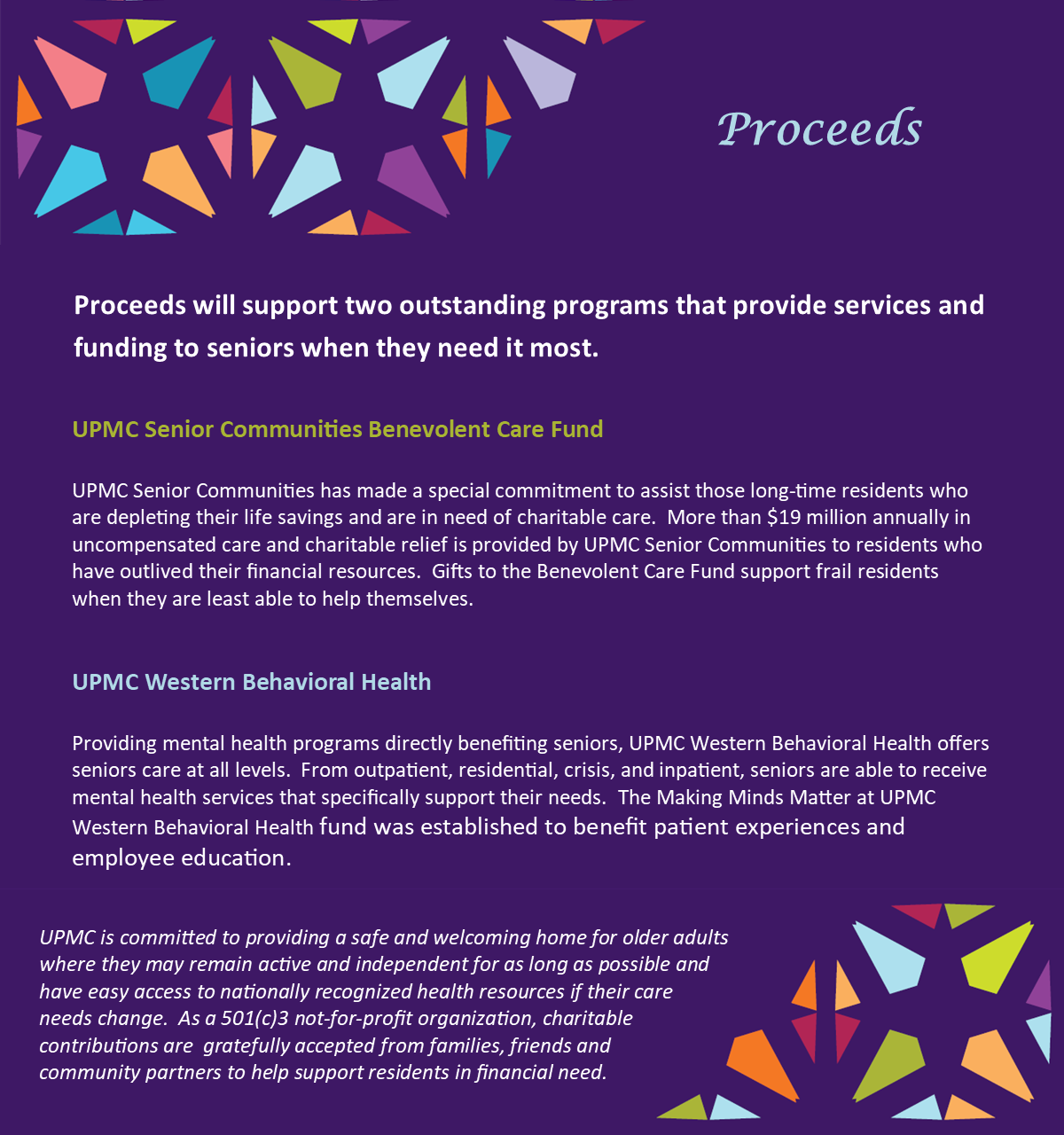 UPMC Senior Services | Powered By GiveSmart