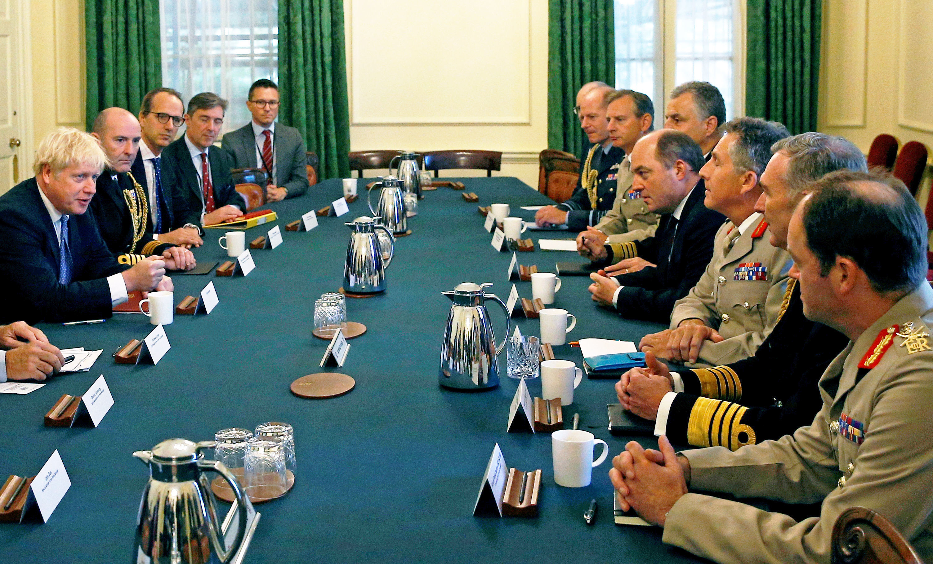 Boris Johnson meets military chiefs in number 10