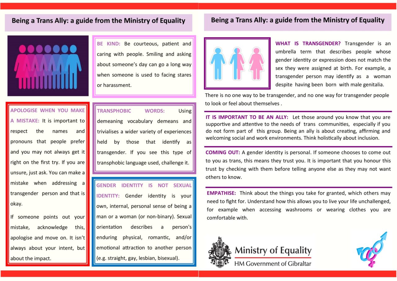 Ministry of Equality releases transgender ally information leaflet