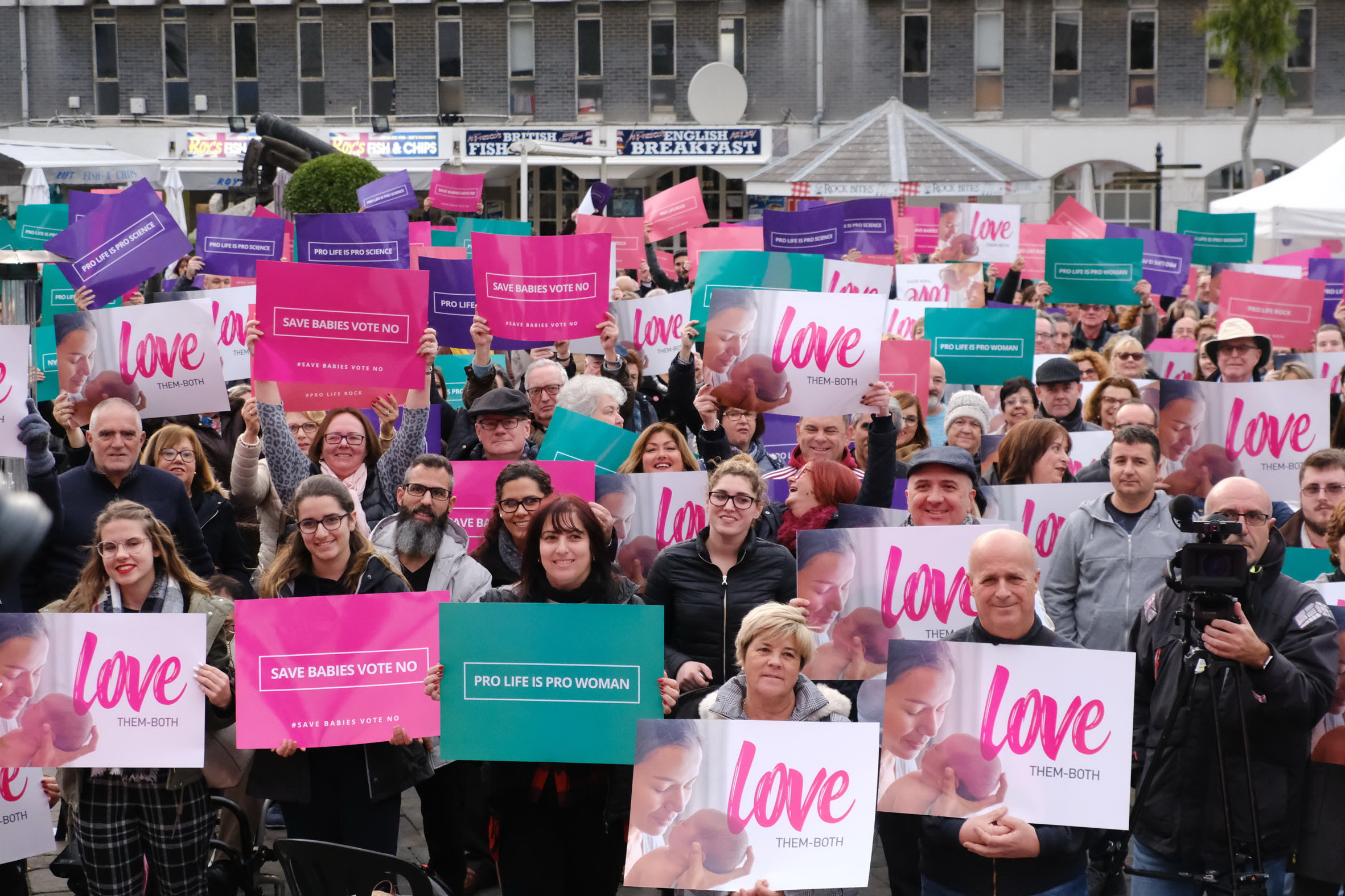 Pro-Life campaigners rally in Casemates as countdown to referendum starts