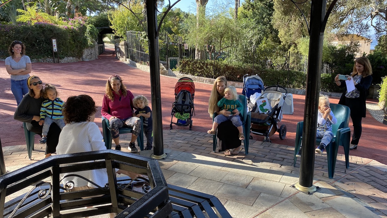Children enjoy outdoor interactive storytelling sessions