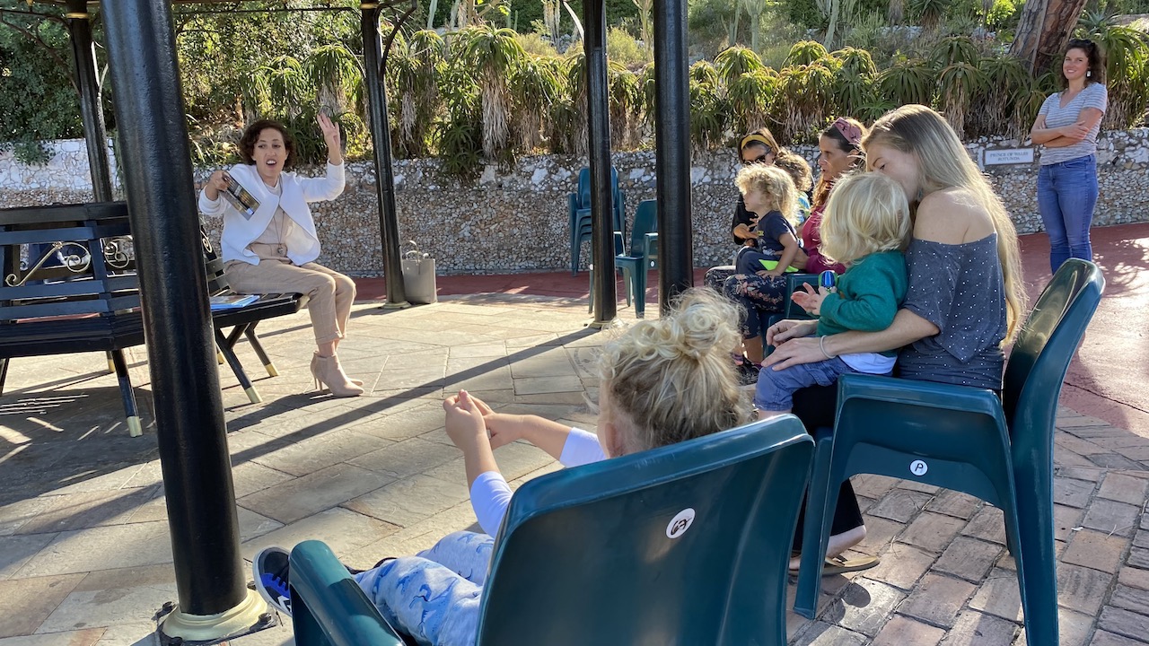 Children enjoy outdoor interactive storytelling sessions