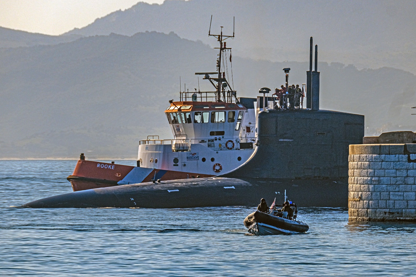 US Navy submarine docks in Gibraltar