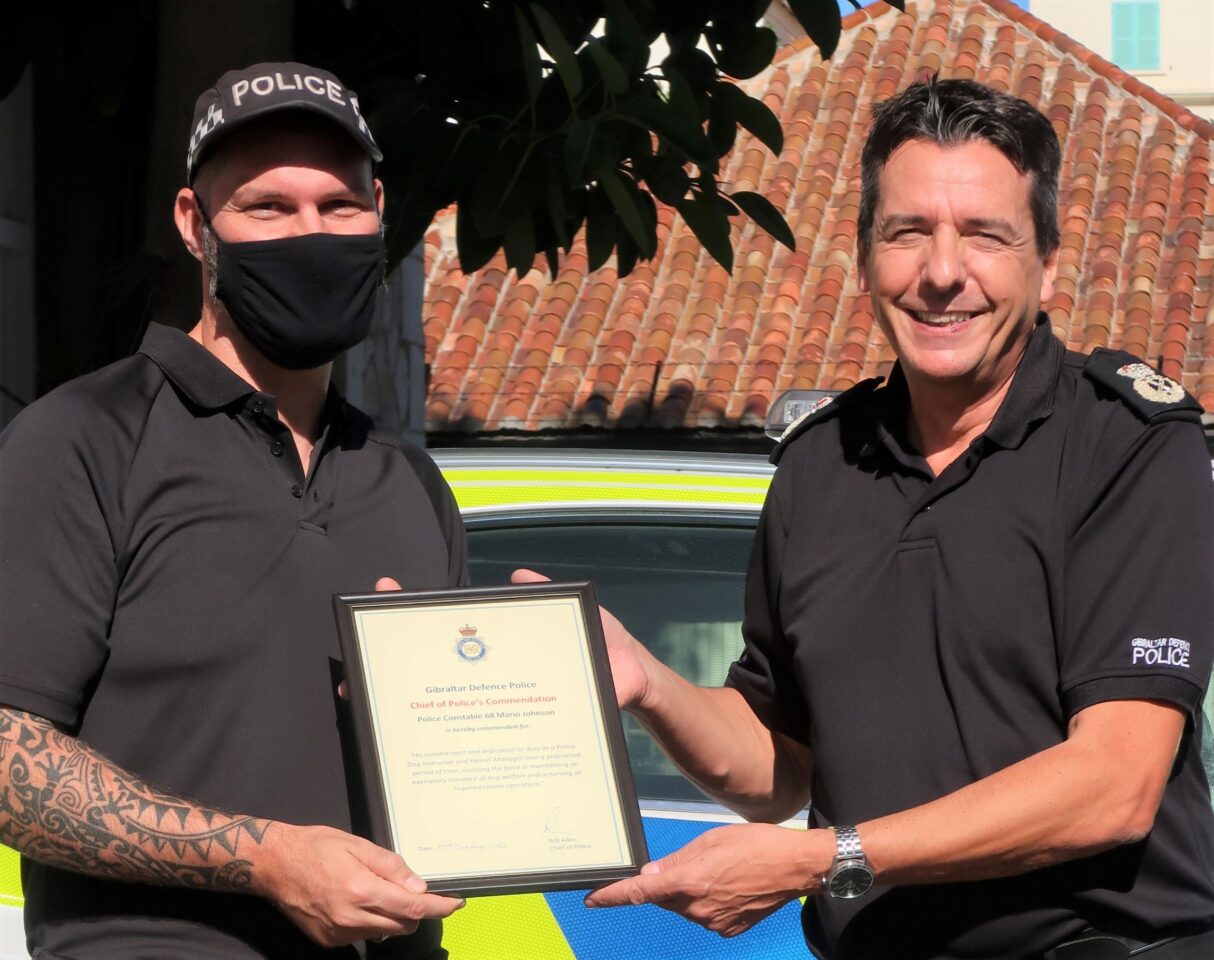 Four Gibraltar Defence Police officers receive commendations