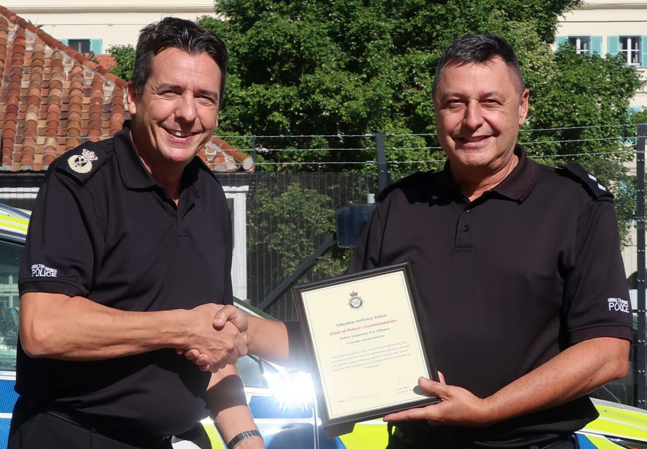 Four Gibraltar Defence Police officers receive commendations