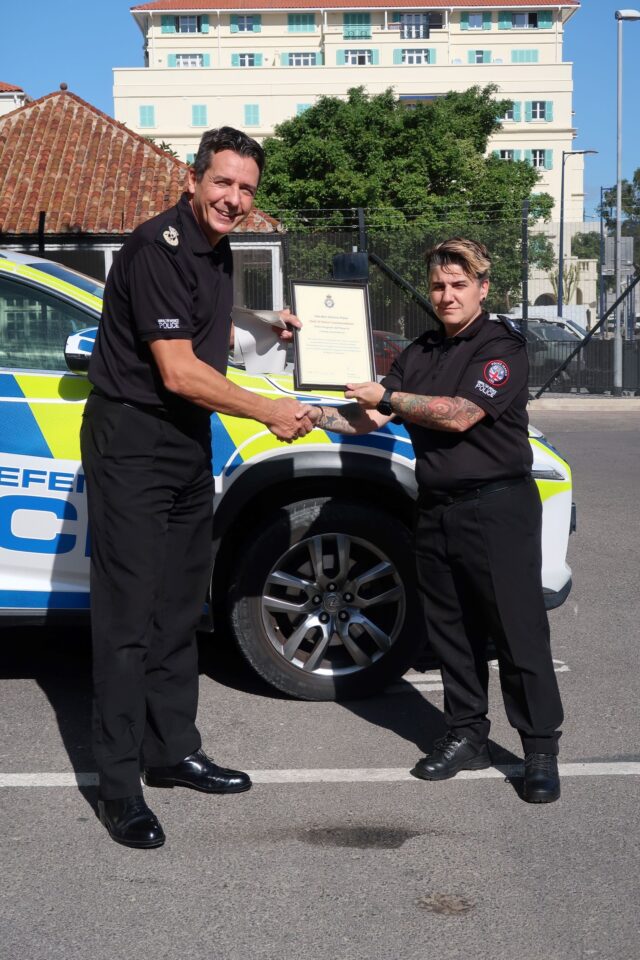 Four Gibraltar Defence Police officers receive commendations