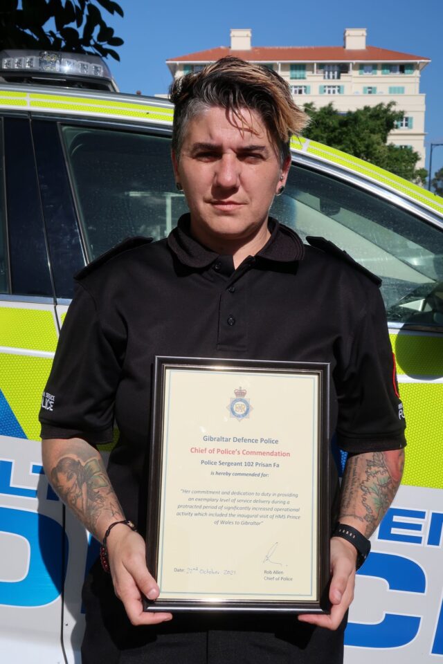 Four Gibraltar Defence Police officers receive commendations