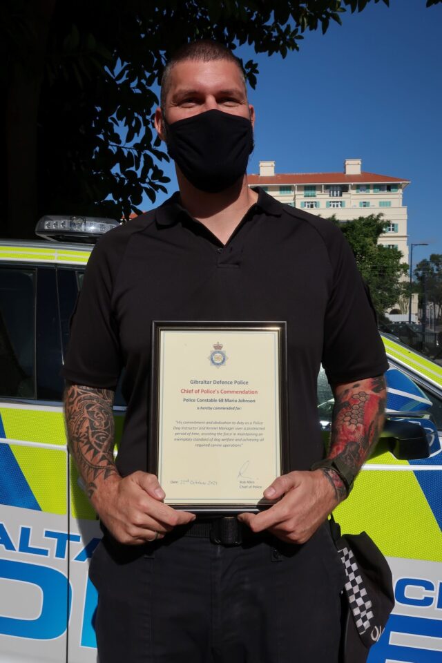 Four Gibraltar Defence Police officers receive commendations