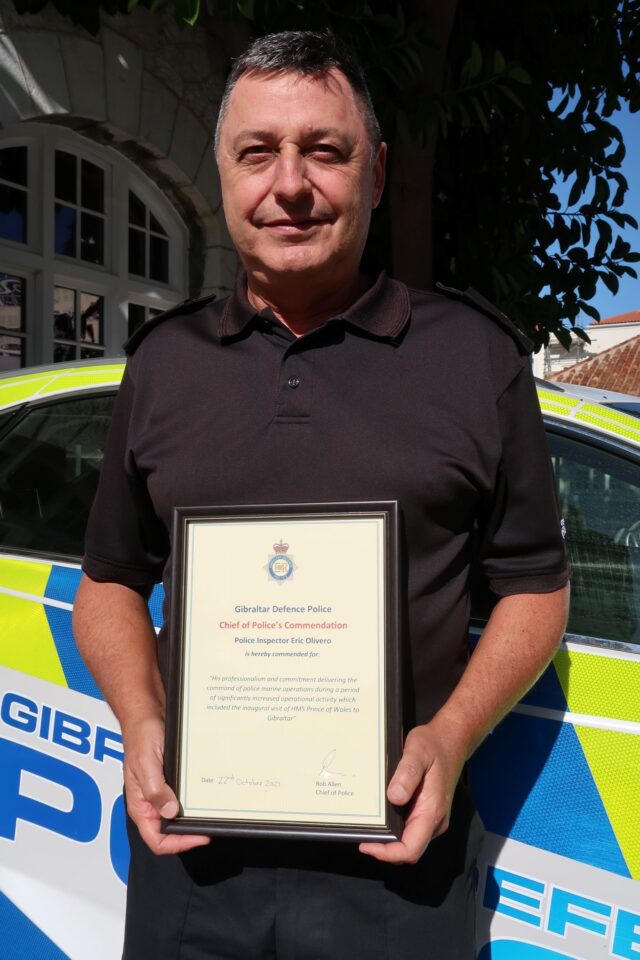 Four Gibraltar Defence Police officers receive commendations